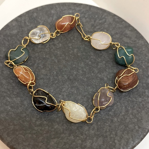 Jewelry | Vintage Semi Precious Gold Bracelet | Poshmark